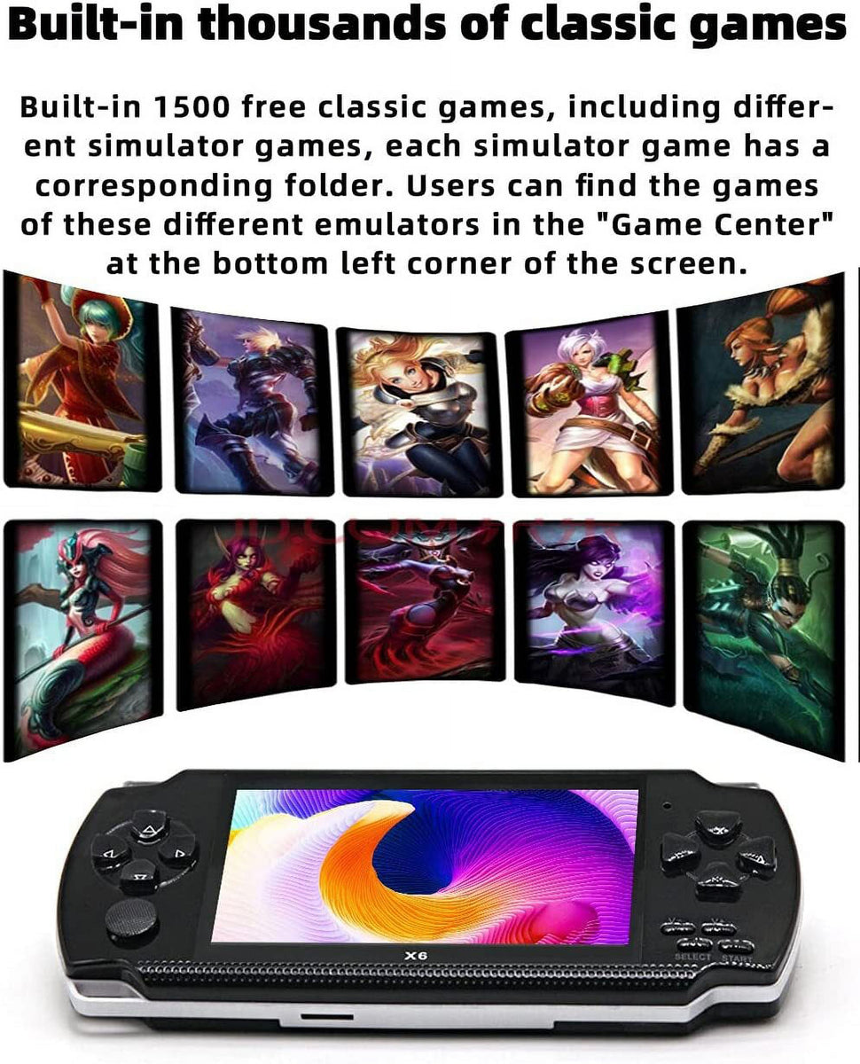 4.3 inch 8GB Handheld Game Console Built in 1500 Games for Multiple s ...