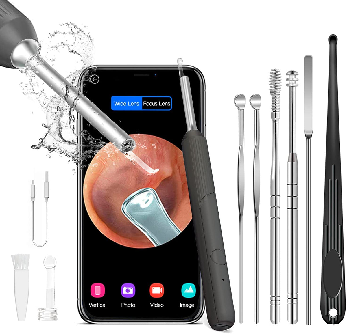 Ear Wax Removal Tool, with 1080P HD Ear Camera-Wireless Ear Wax Remove ...